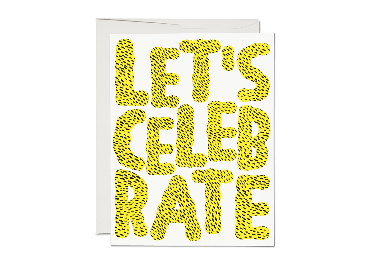 Red Cap Cards - Celebrate Typography birthday greeting card – Morningtide
